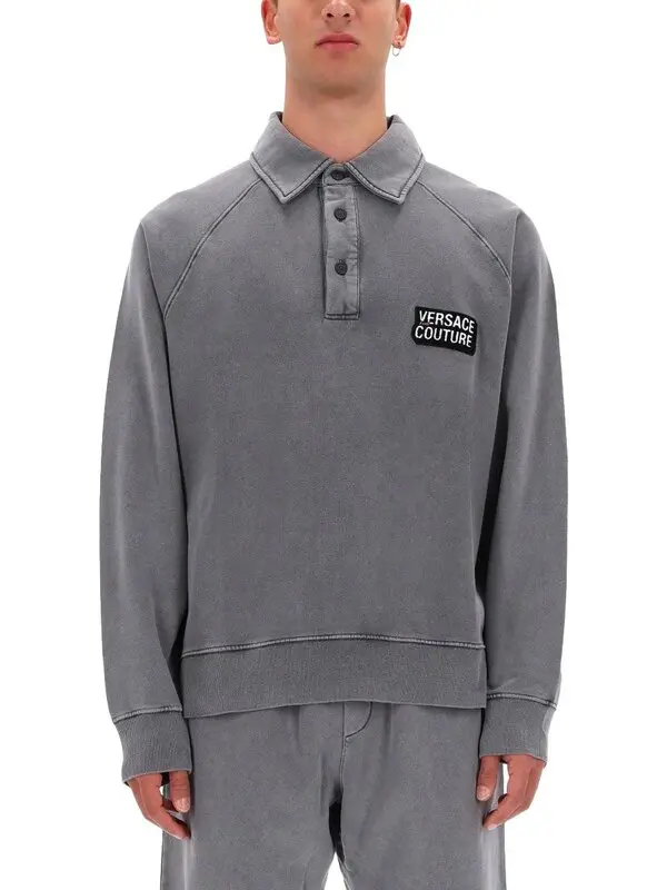 Versace Cotton Logo Hoodie - Grey