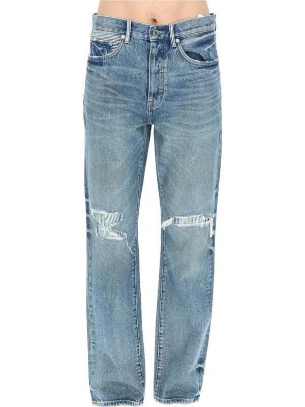 PURPLE BRAND Distressed Straight-leg Jeans - Denim