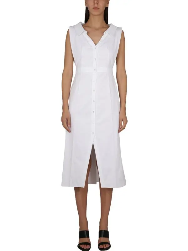 Alexander McQueen Sleeveless Shirt Dress - White