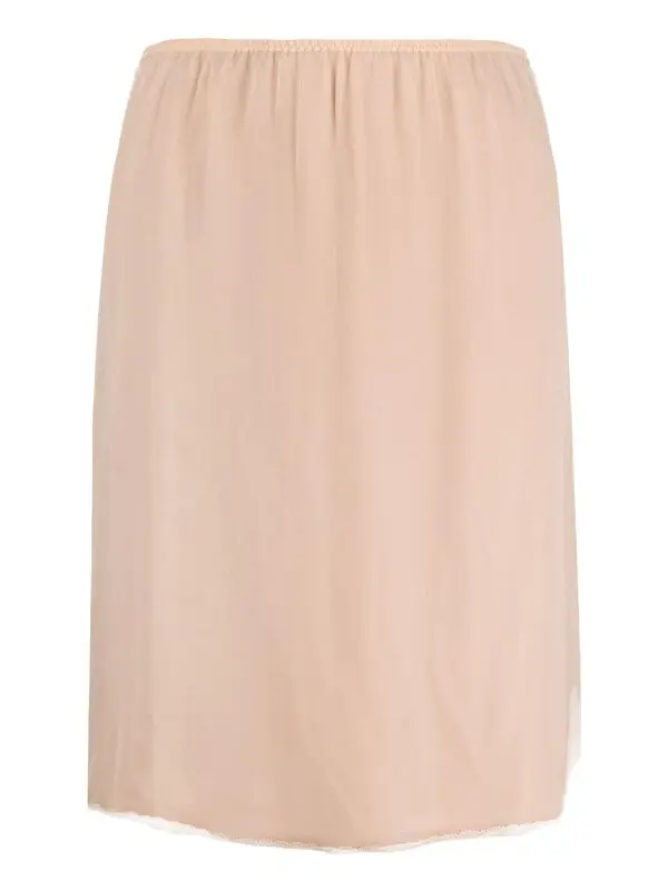 Gucci Silk Chiffon Slim Fit Skirt - Nude