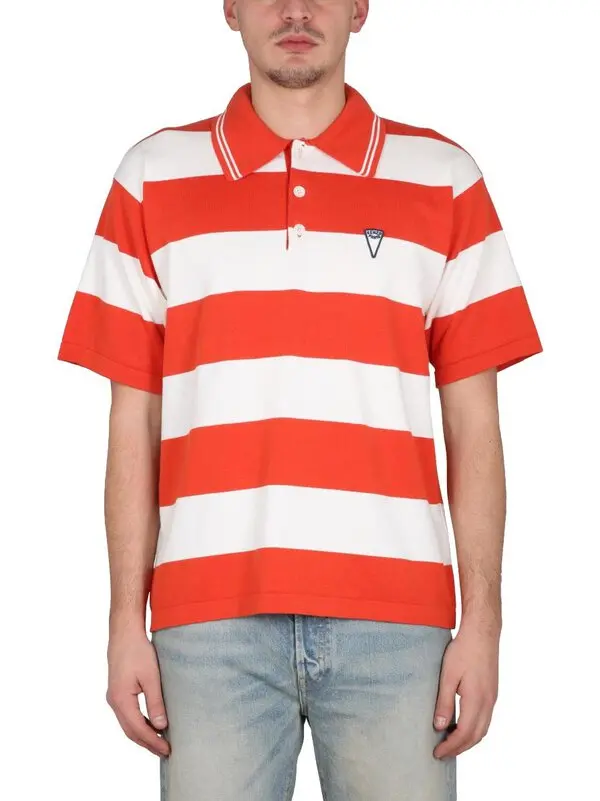 Kenzo Nautical Striped Classic Collar Polo Shirt - Red