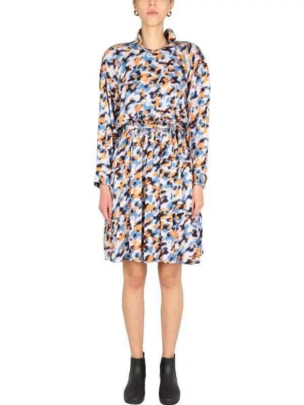 Kenzo Blurred Flowers High Neck Dress - Multicolour
