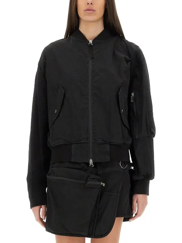 Helmut Lang Logo Bomber Jacket - Black