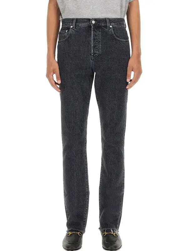 Gucci Denim Pants With Label - Black