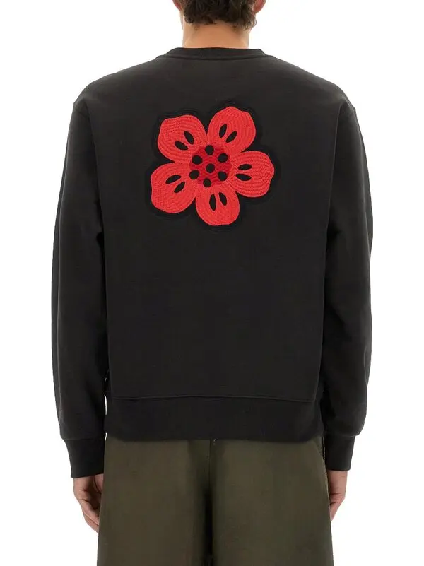 Kenzo Crewneck Sweatshirt With Boke Flower Print - Black