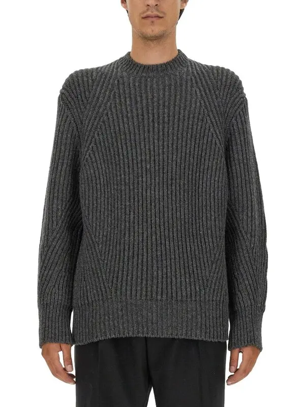 Alexander McQueen Crewneck Rib Knit Sweater - Black