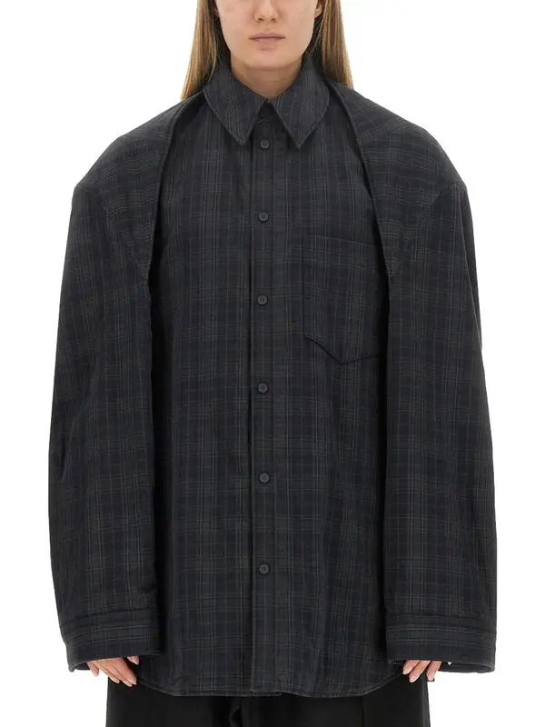 Balenciaga Large Fit Detachable Sleeve Shirt - Grey