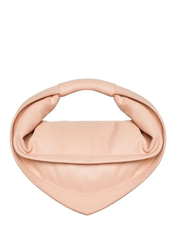 FEDERICO CINA Mini Lamb Leather Handbag With Top Handle And Removable Strap - Rosa