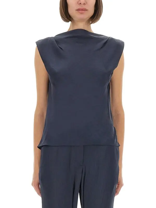 Theory Satin Mini Top - Blue