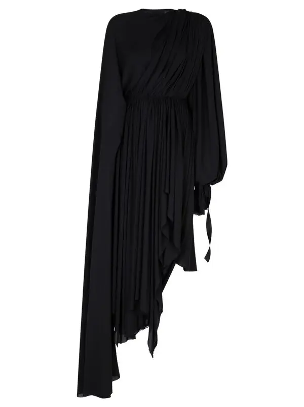 Balenciaga Draped Crepe Dress - Black