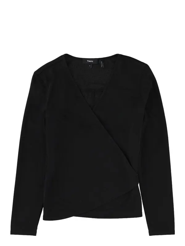 Theory Classic Lightweight Wrap Sweater - Black