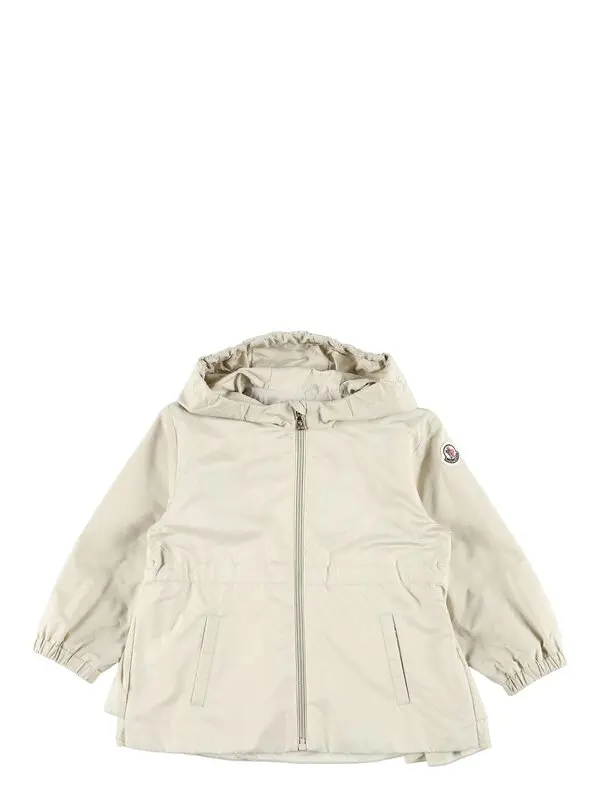 Moncler Lightweight Hooded Jacket With Pleated Back - Beige