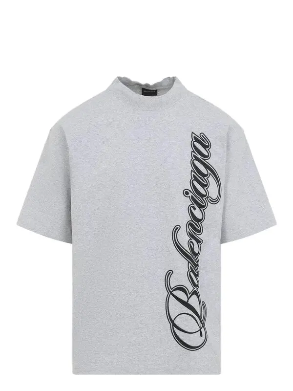 Balenciaga Medium Fit T-shirt With Script Logo - Grey