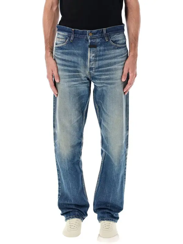 Fear Of God Elevated Vintage Wash Straight-leg Jeans - Medium Blue