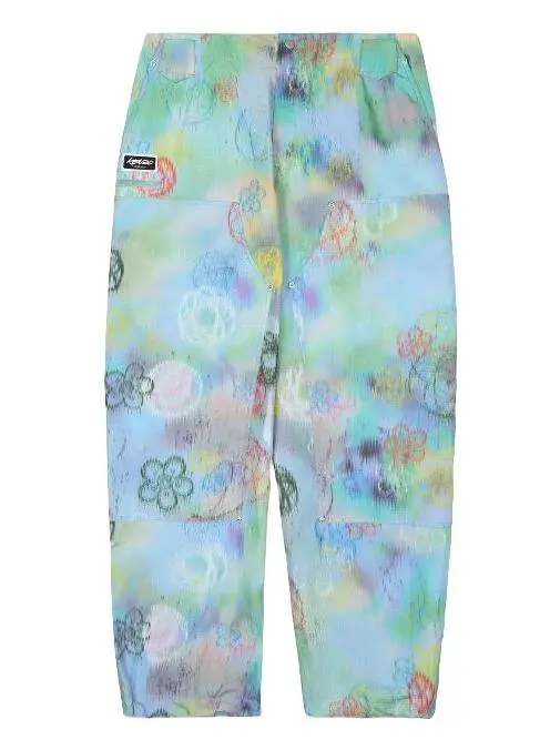 Kenzo Abstract Floral Print Trousers - Lightblue