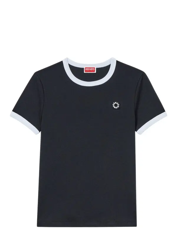 Kenzo Round Neck Embroidered Logo Badge T-shirt - Nero