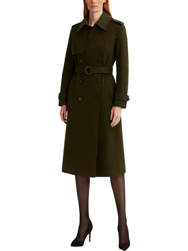 Michael Kors Wool Blend Belted Trench Coat - Brown