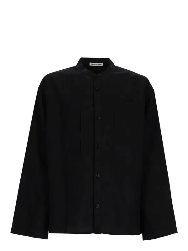 You Must Create Stylish Mini Button-up Shirt - Black