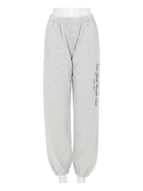 SPORTY & RICH Cotton Sweatpants With Logo Detail - Grey