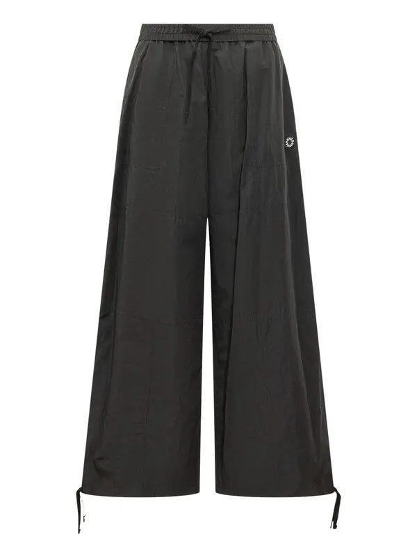 Kenzo Wide Leg Trousers With Adjustable Waistband - Black