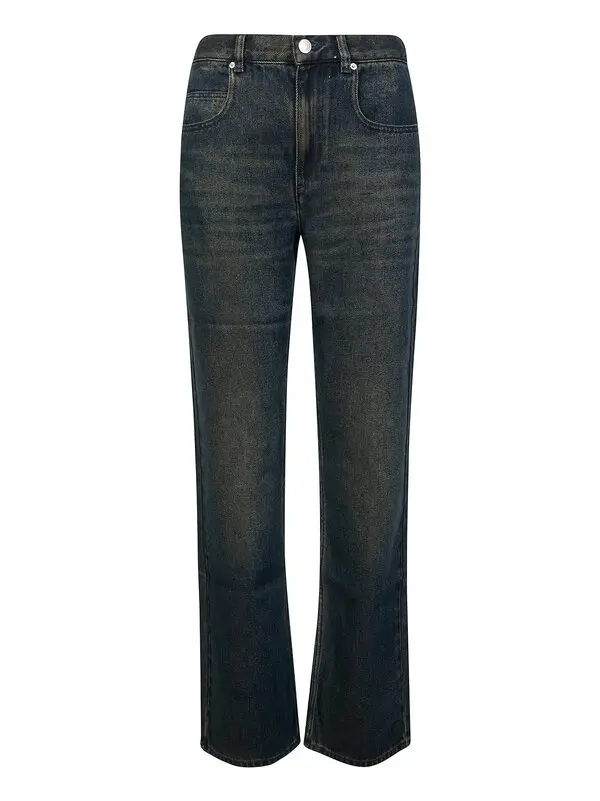 Isabel Marant Étoile Logo Patch Flared Jeans - Blu
