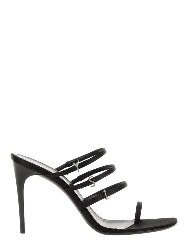 Saint Laurent Free Luz" Satin High Heel Sandals - Black