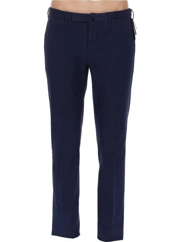 Incotex Cotton Blend Trousers With Tailored Fit - Blue