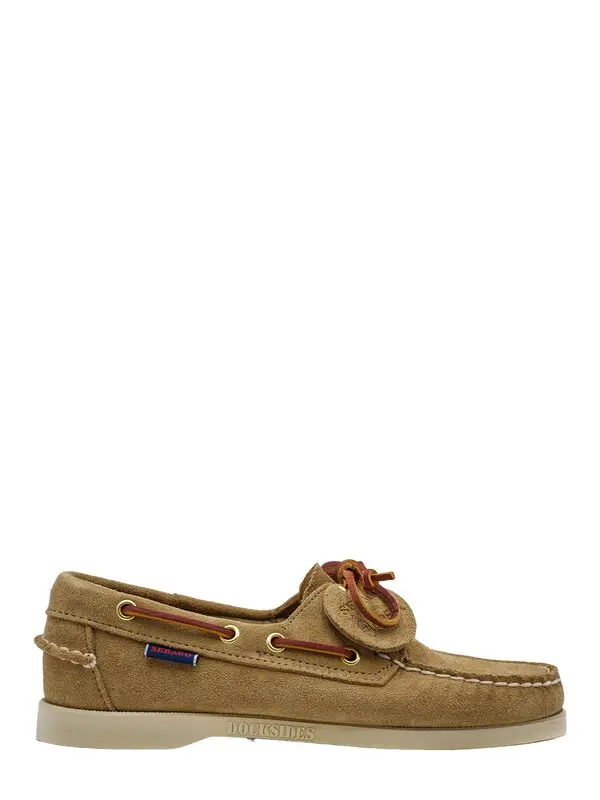 SEBAGO Handmade Suede Moccasins With Non-slip Rubber Sole - Beige