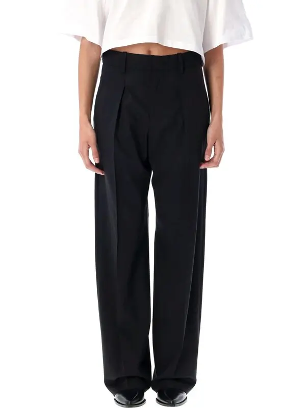 Isabel Marant Étoile Straight Leg Pleated Trousers - Black