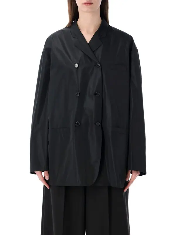 Prada Double-breasted Technical Taffeta Jacket - Black