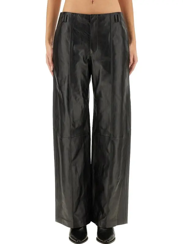Isabel Marant Étoile Leather Wide-leg Pants - Black