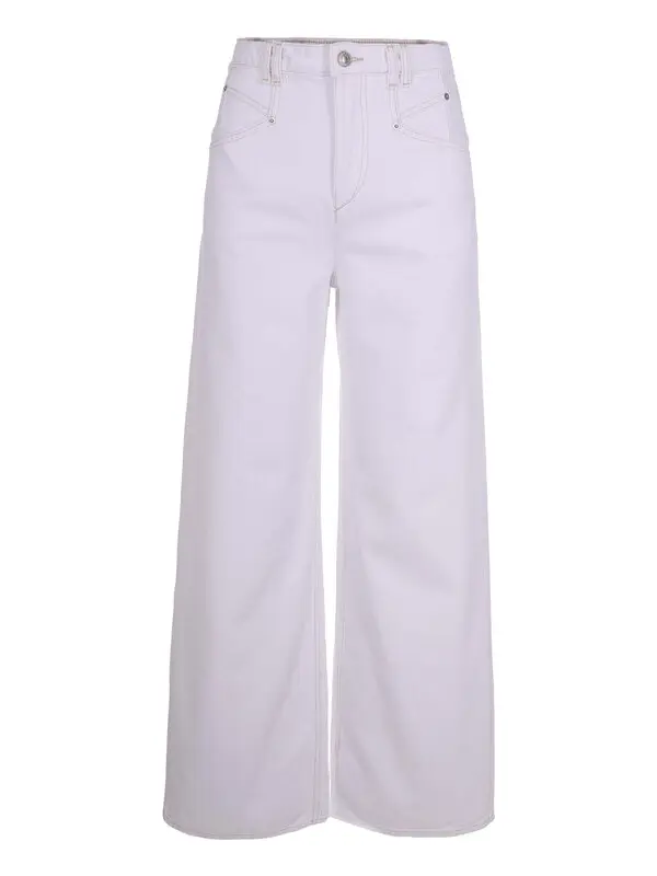 Isabel Marant Étoile High-waisted Wide-leg Jeans - White