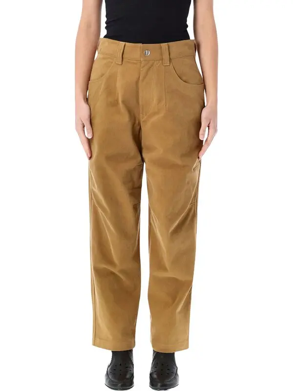 MARANT ETOILE Opalyna Wide-leg Canvas Pants - Brown
