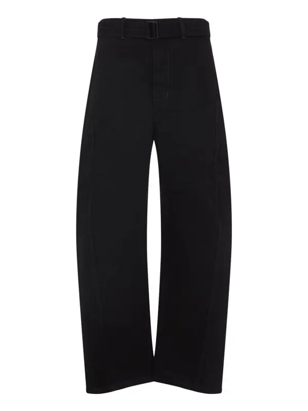 LEMAIRE Twisted Belted Pants In Denim - Black