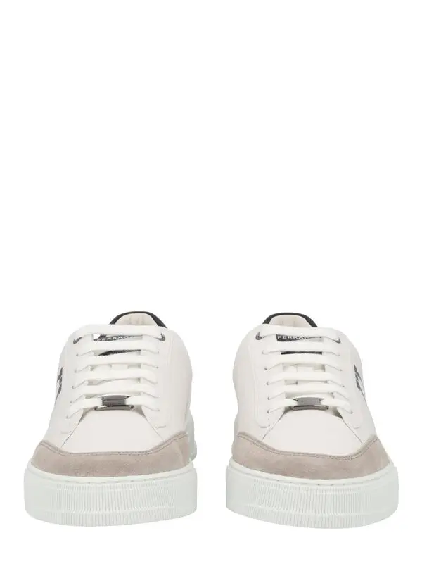 FERRAGAMO Low-top Sneakers With Gancini Detail - Black