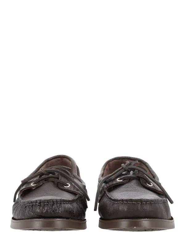 Paraboot Leather Boat Shoes - Brown