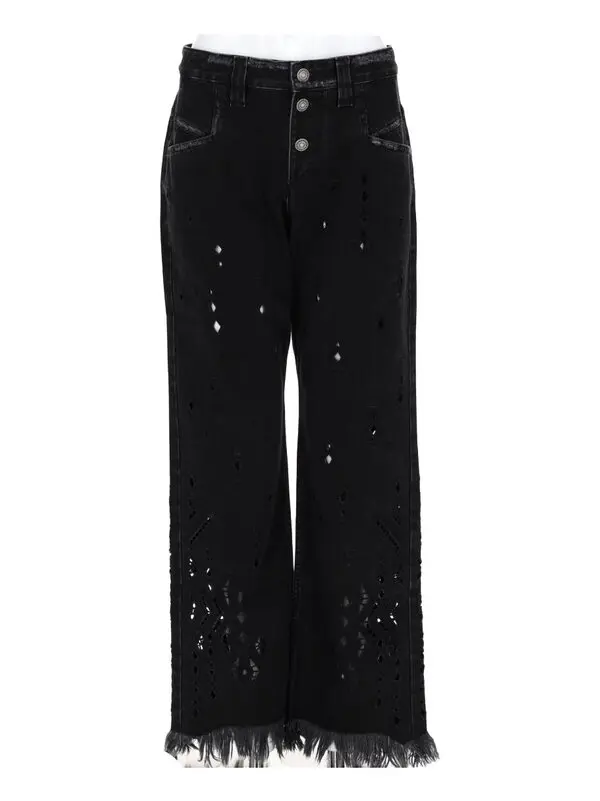 Isabel Marant Étoile Perforated Wide-leg Jeans - Black