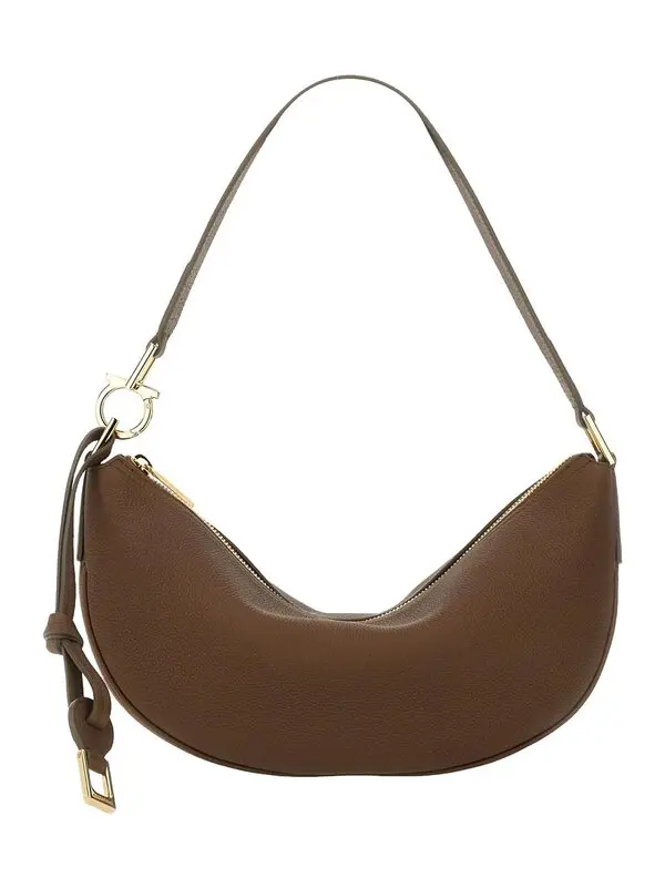 FERRAGAMO Leather Hobo Xs Crossbody Bag - Brown