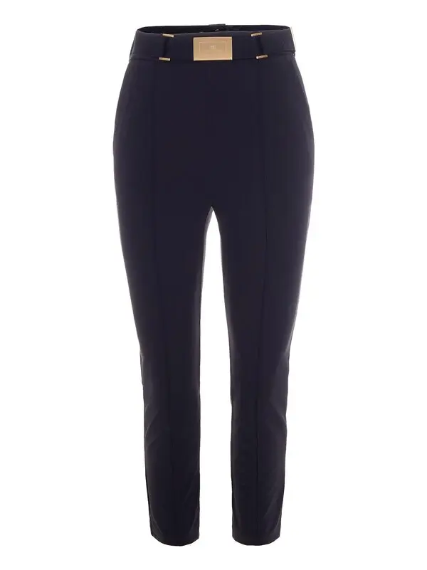 Elisabetta Franchi Tailored Trousers With Belt - Nero