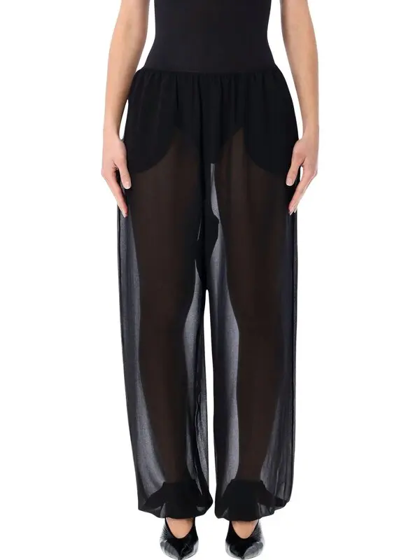 THE FRANKIE SHOP The Orissa Sheer Balloon Pants - Black