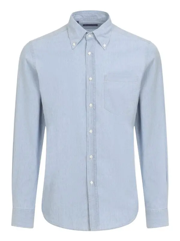 Ralph Lauren Purple Label Button-down Denim Shirt - Blue
