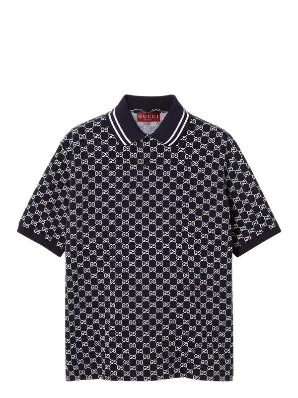 Gucci Classic Jacquard Polo Shirt Size - Blu