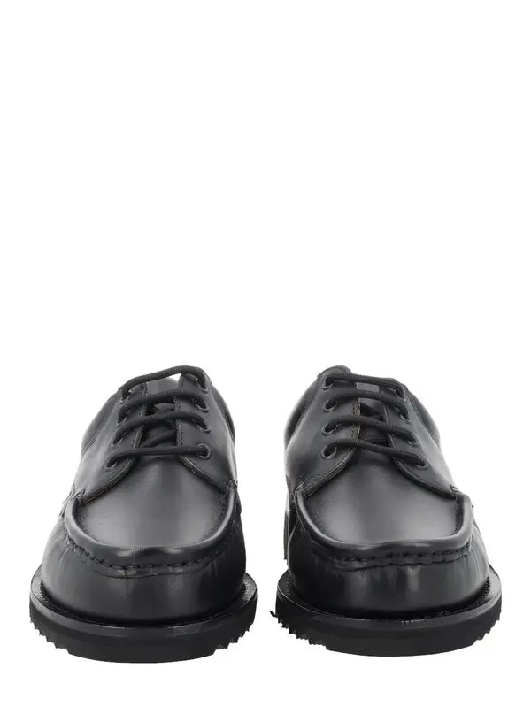 Paraboot Premium Calf Leather Lace-up Loafers - Black