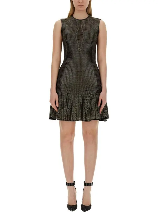 Alexander McQueen Pleated Skirt Dress - Black