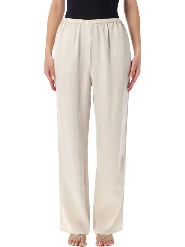 THE FRANKIE SHOP Straight-leg Linen Blend Pants - Beige