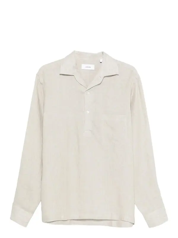 LARDINI Classic Polo Shirt With Chest Pocket And Side Slits - Grey