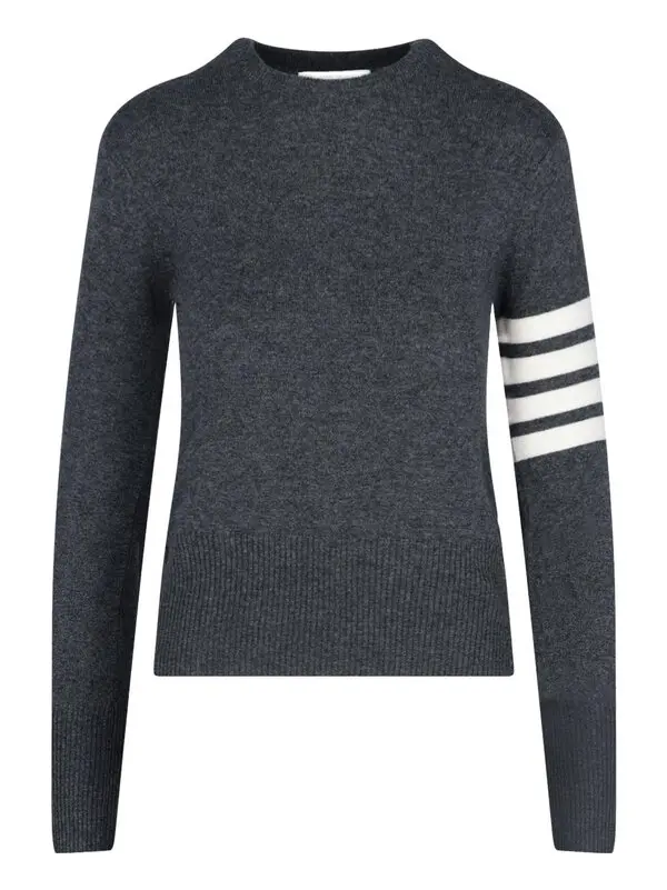 Thom Browne Cashmere 4-bar Pullover - Grey