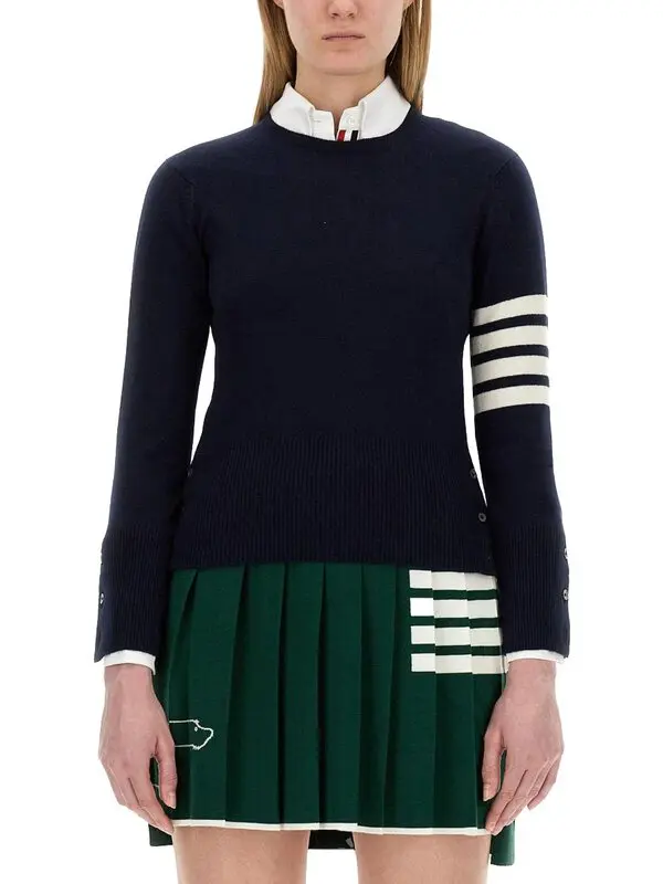 Thom Browne 4-bar Cashmere Pullover - Blue