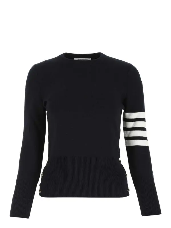 Thom Browne Pullover Punto Mitheno With Quattro Banof - Navy