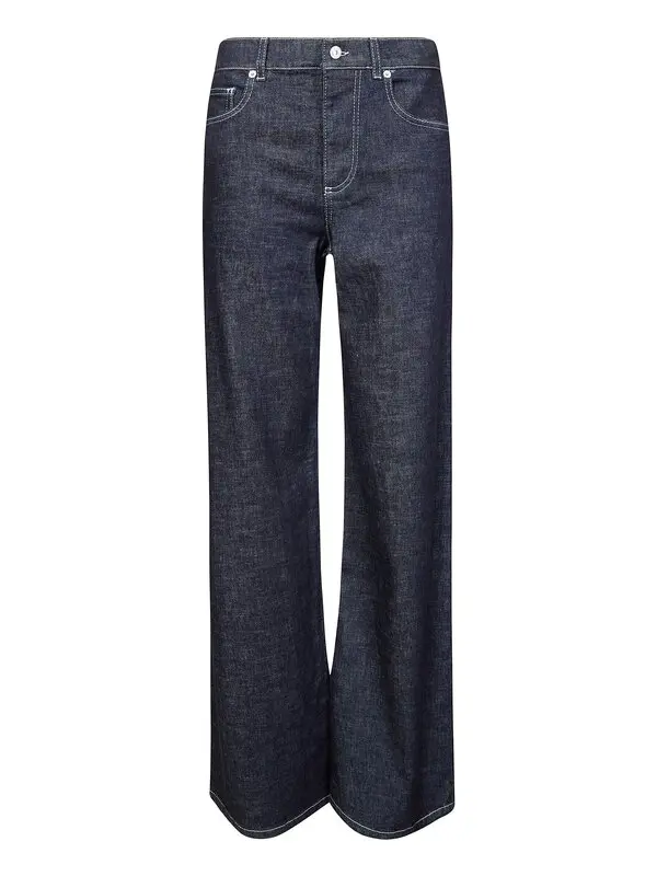 Marni Embroidered-logo Wide-leg Trousers - Blu